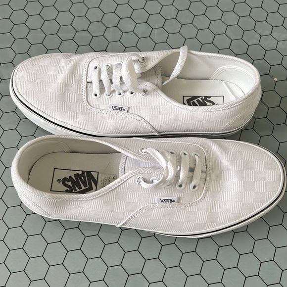Vans | Shoes | Vans Authentic All White Checkerboard | Poshmark